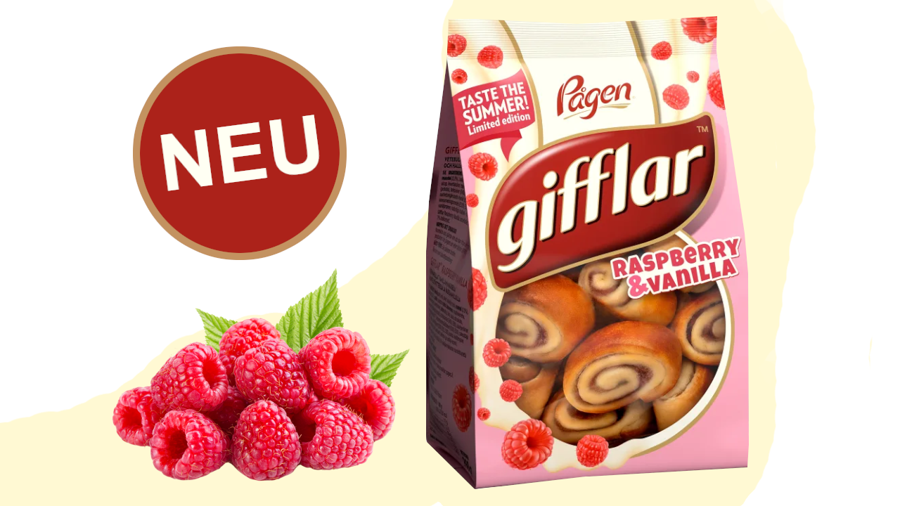 Pågen Gifflar Raspberry & Vanilla Schnecken Hefe-Röllchen